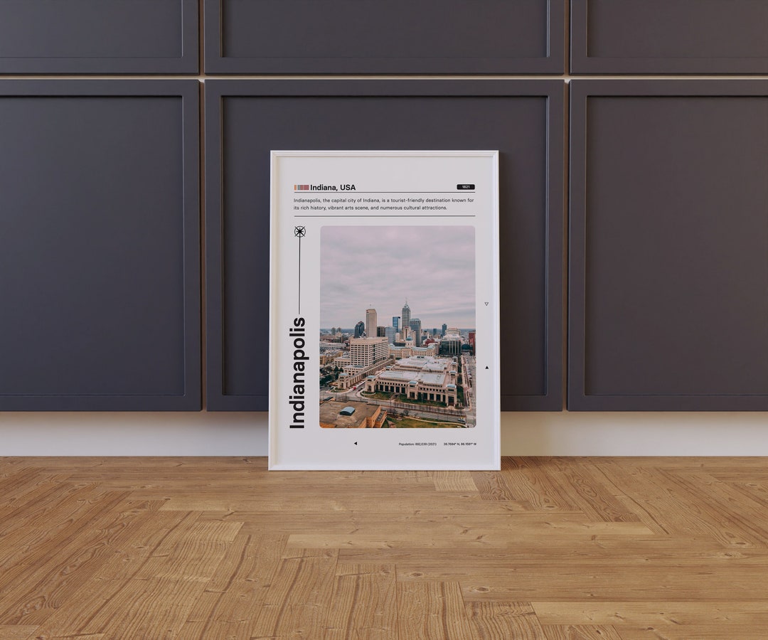 Indianapolis Travel Poster, Indy Prints, Wall Art, Printable Decor ...