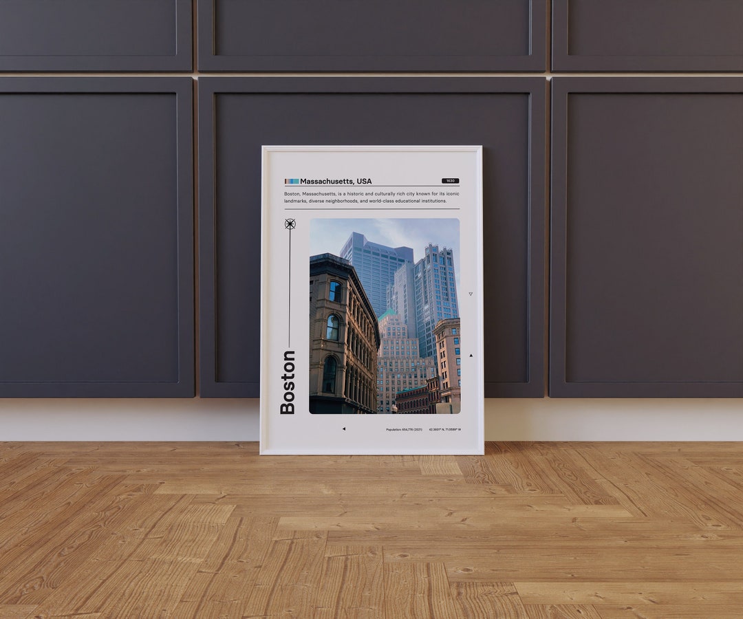 Boston Travel Poster, Boston Prints, Wall Art, Printable Decor, BOS ...