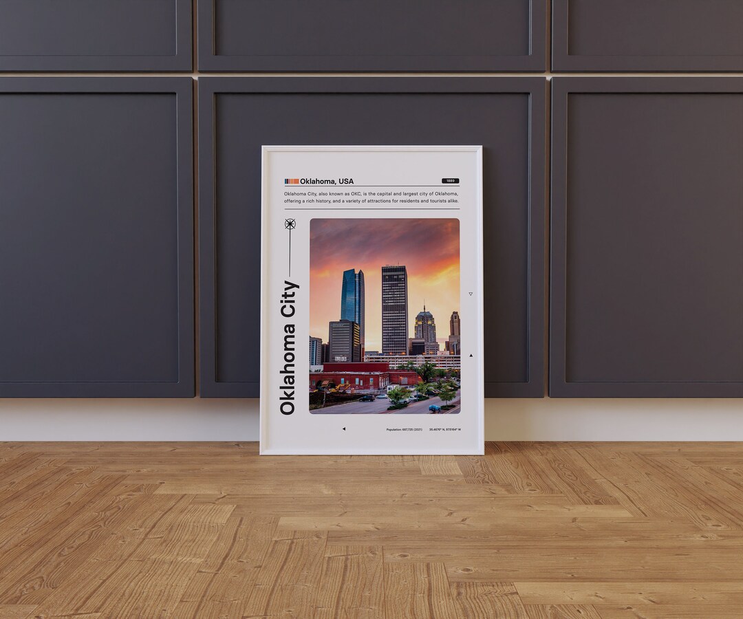 Oklahoma City Travel Poster, OKC Prints, Wall Art, Printable Decor, OKC ...