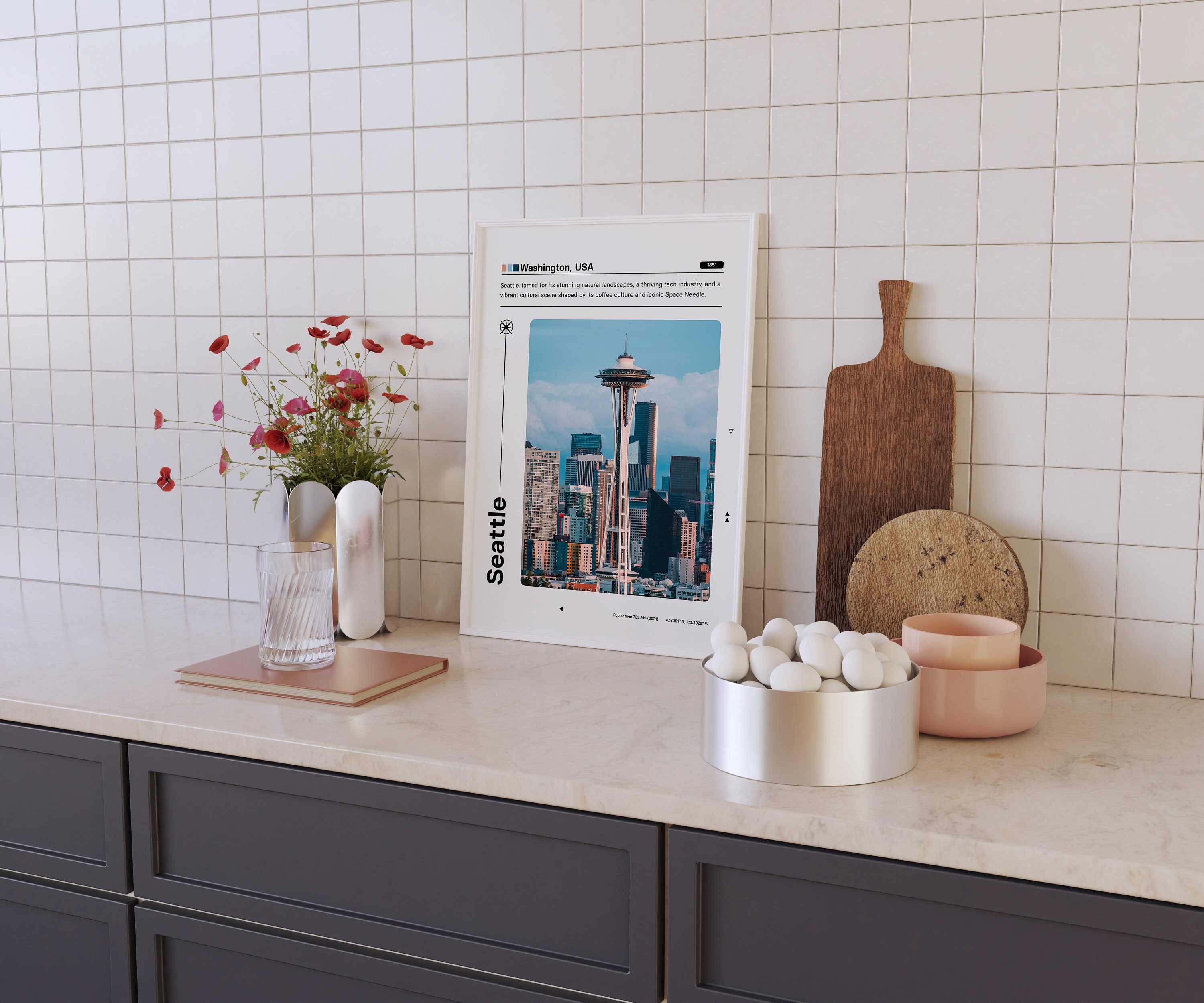 Seattle Travel Poster, Seattle Prints, Wall Art, Printable Decor ...