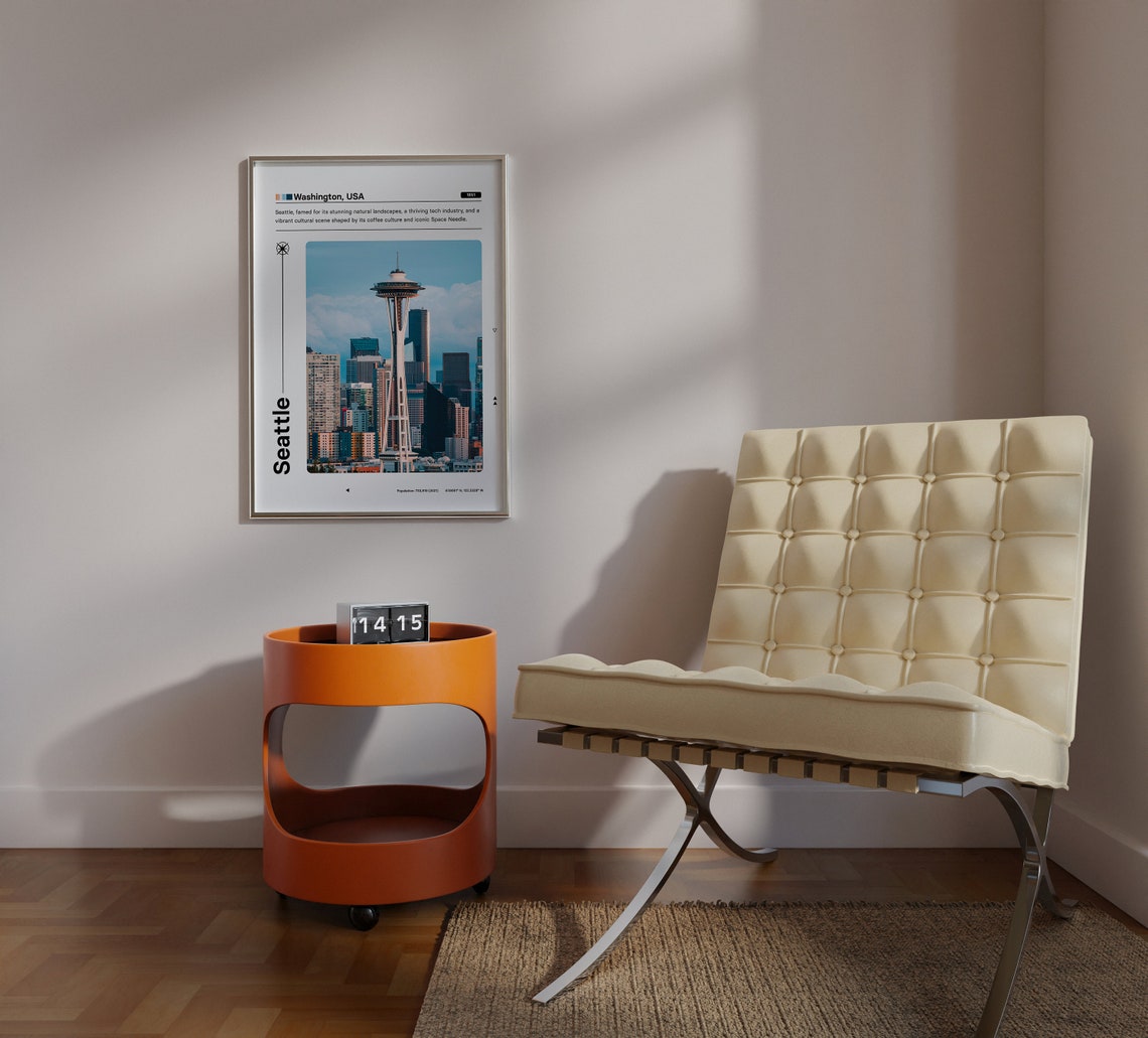 Seattle Travel Poster, Seattle Prints, Wall Art, Printable Decor ...