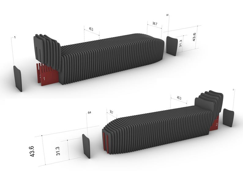Parametric Bench 3D Warehouse, Wavy Wooden Furniture, Modern Furniture ...