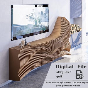 Parametric Wavy Tv Unit, Parametric Wooden Shelf, Parametric Wood Shelf ...