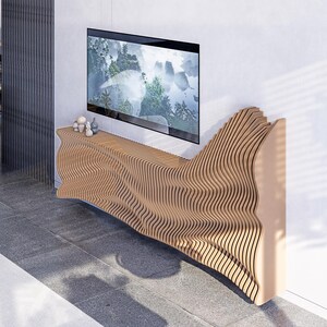 Parametric Wavy Tv Unit, Parametric Wooden Shelf, Parametric Wood Shelf ...