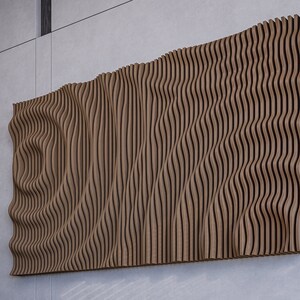 Parametric Wall Art, Wavy Wooden Wall Decor, Parametric Wall Water Drop ...