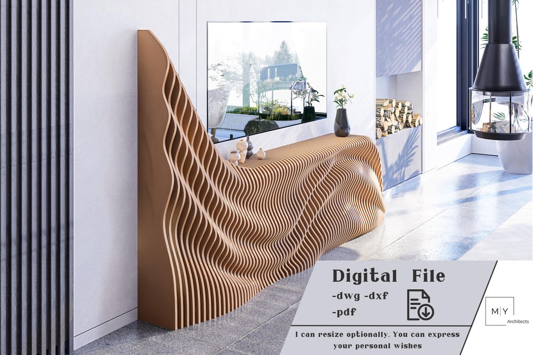 Parametric Wavy Tv Unit, Parametric Wooden Shelf, Parametric Wood Shelf ...