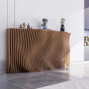 Parametric Console Table, Wavy Wooden Entryway Console, Modern ...