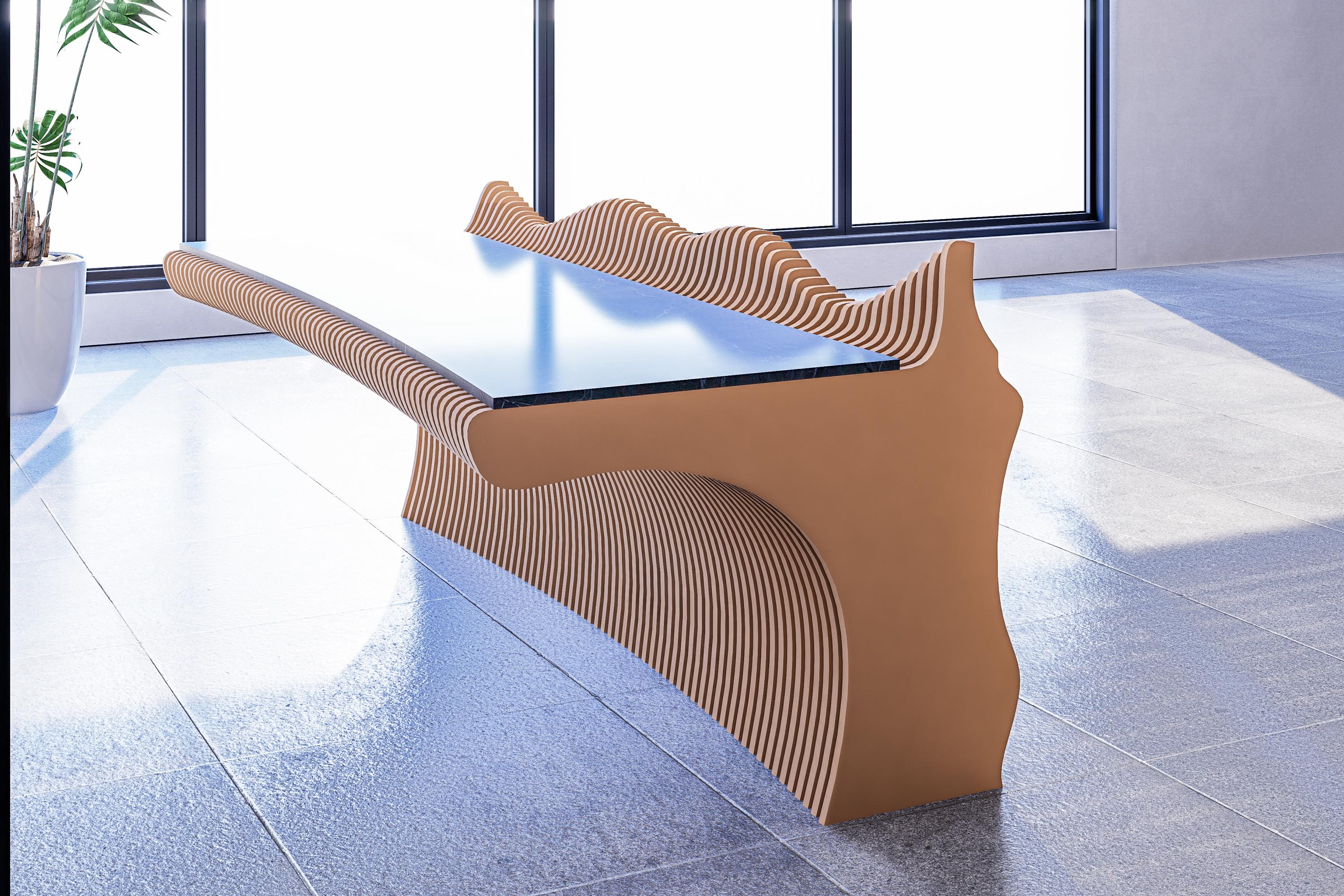 Parametric Office Desk, Modern Reception Desk, Wavy Wooden Furniture ...