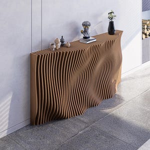 Parametric Console Table, Wavy Wooden Entryway Console, Modern ...