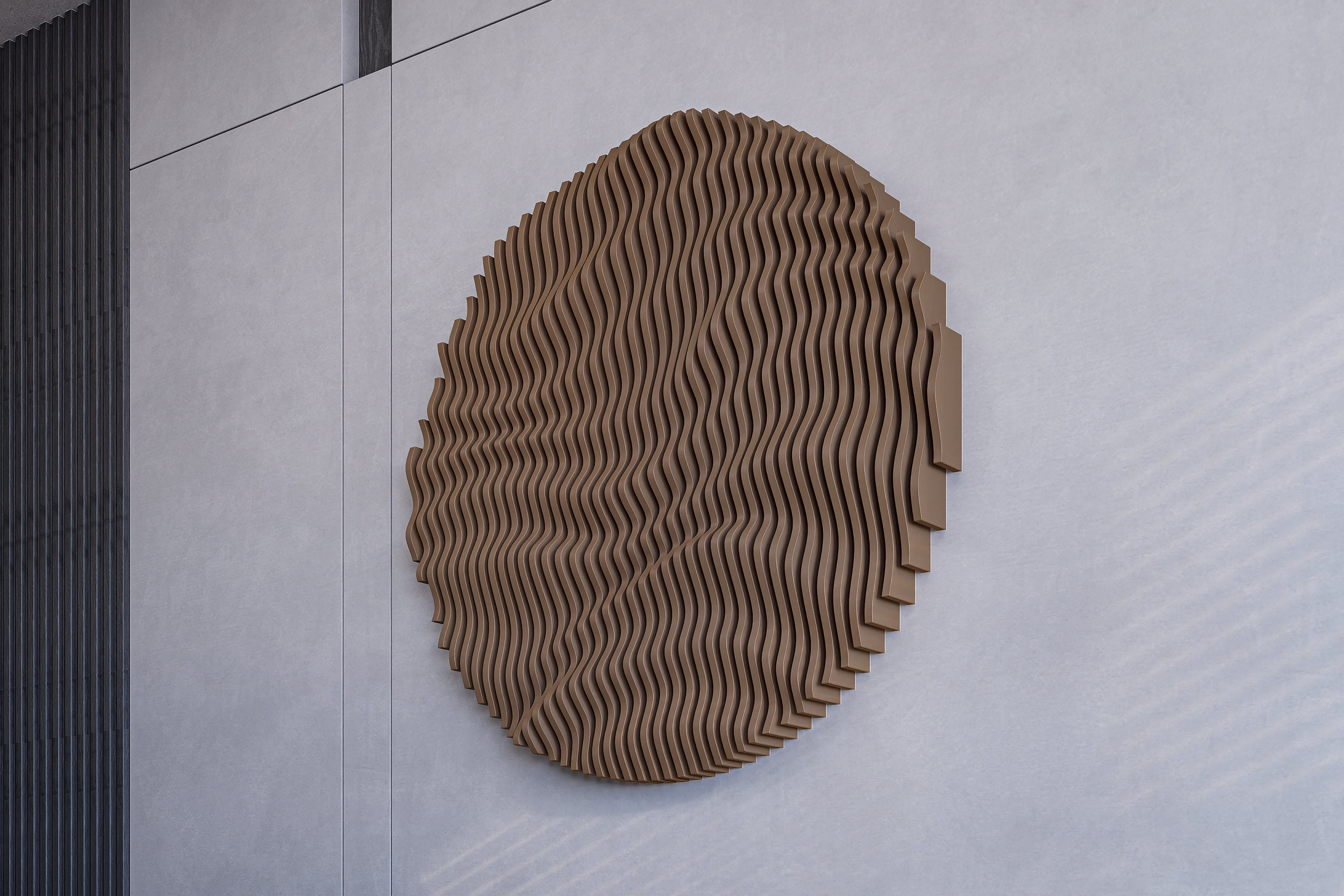 Parametric Wall Art, Wavy Wooden Wall Decor, Modern Furniture Wooden ...