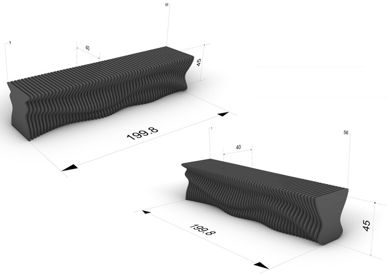 Parametric Bench 3D Warehouse, Wavy Wooden Furniture, Modern Furniture ...