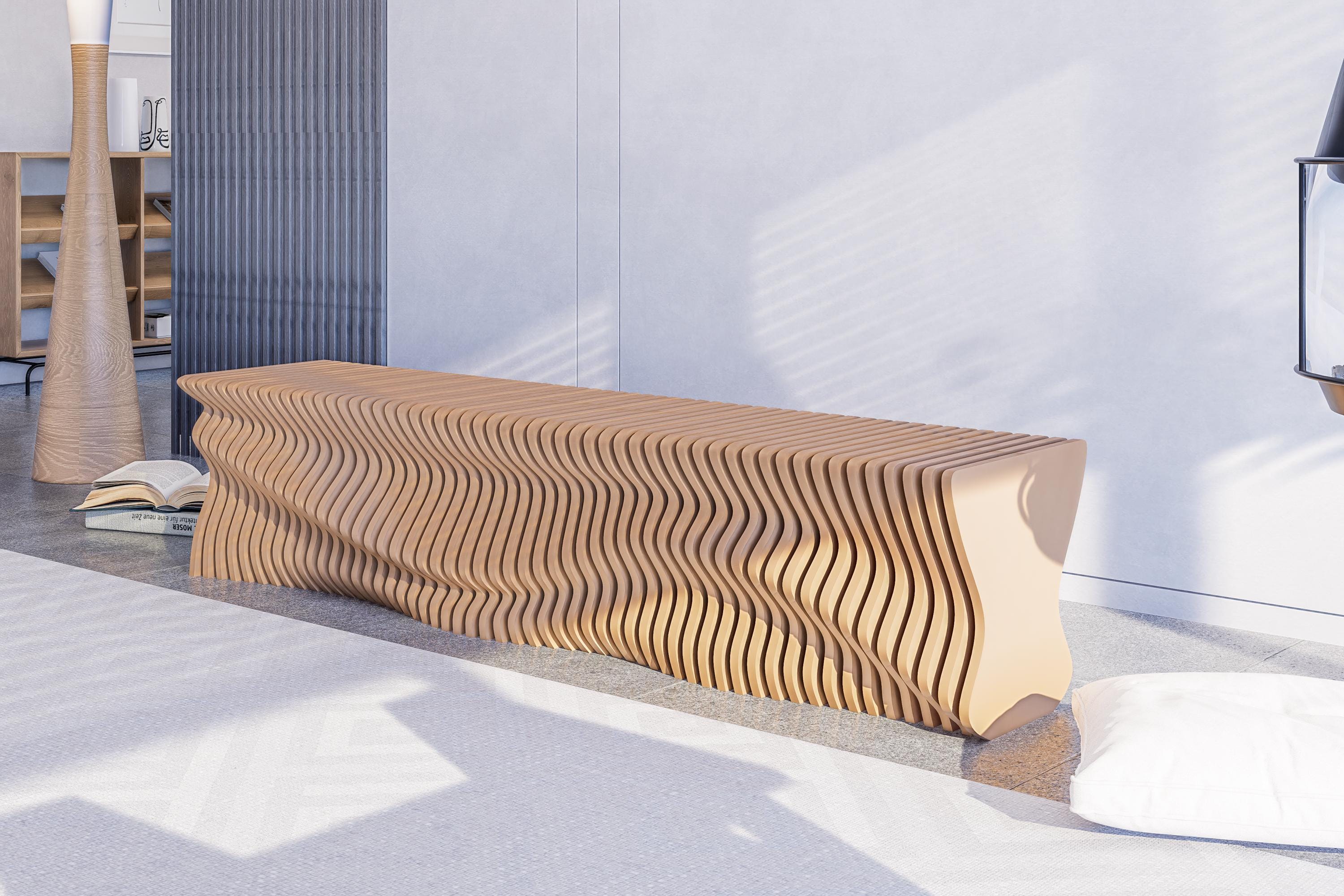 Parametric Bench 3D Warehouse, Wavy Wooden Furniture, Modern Furniture ...