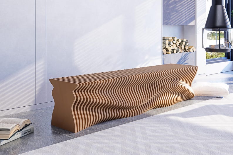Parametric Bench 3D Warehouse, Wavy Wooden Furniture, Modern Furniture ...