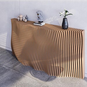 Parametric Console Table, Wavy Wooden Entryway Console, Modern ...