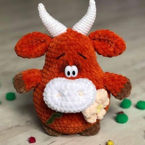 Bull Crochet Pattern, Amigurumi Bull, Crochet Gift, Farm Animal ...