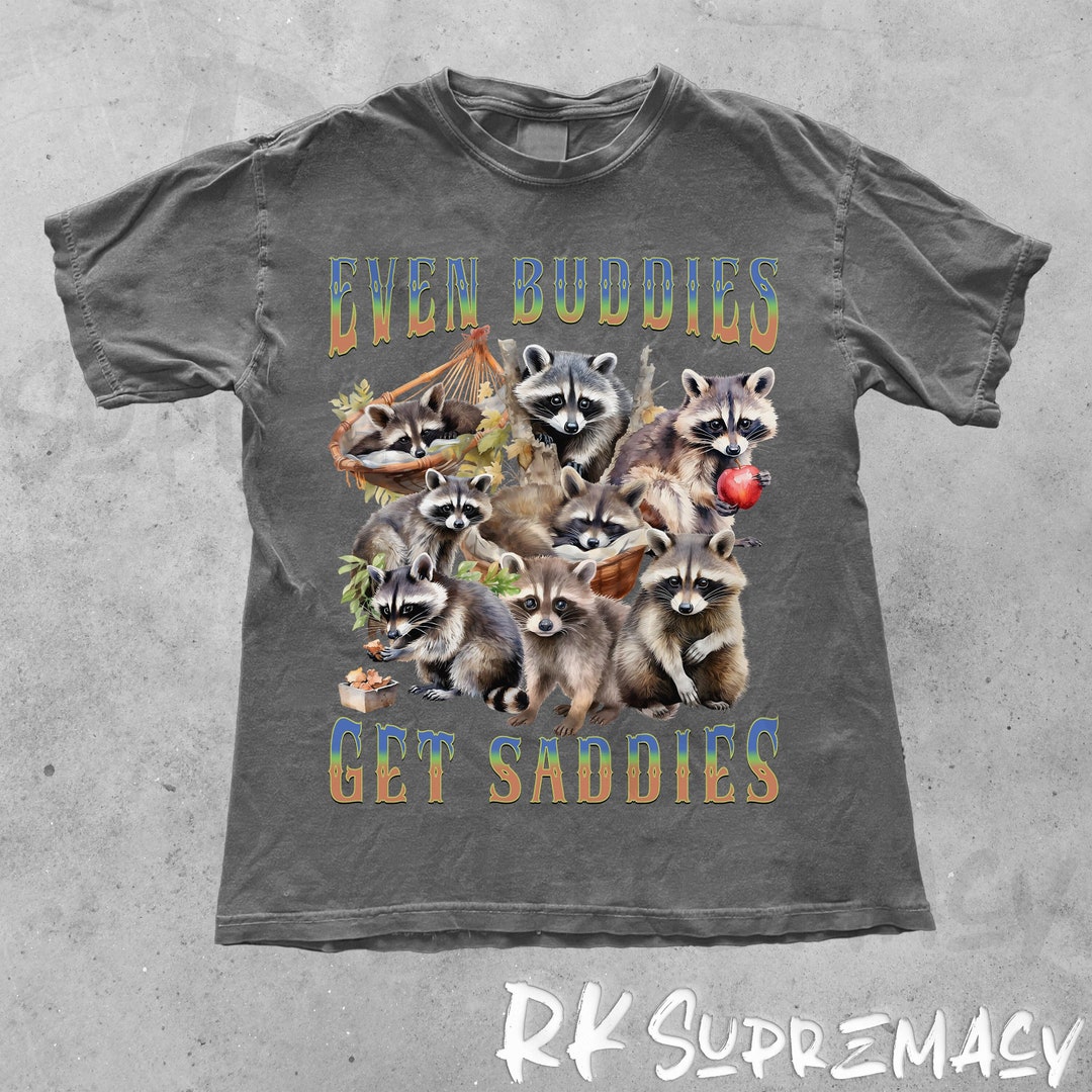 Even Baddies Get Saddies Meme T-shirt, Raccoon Funny Vintage 90s ...