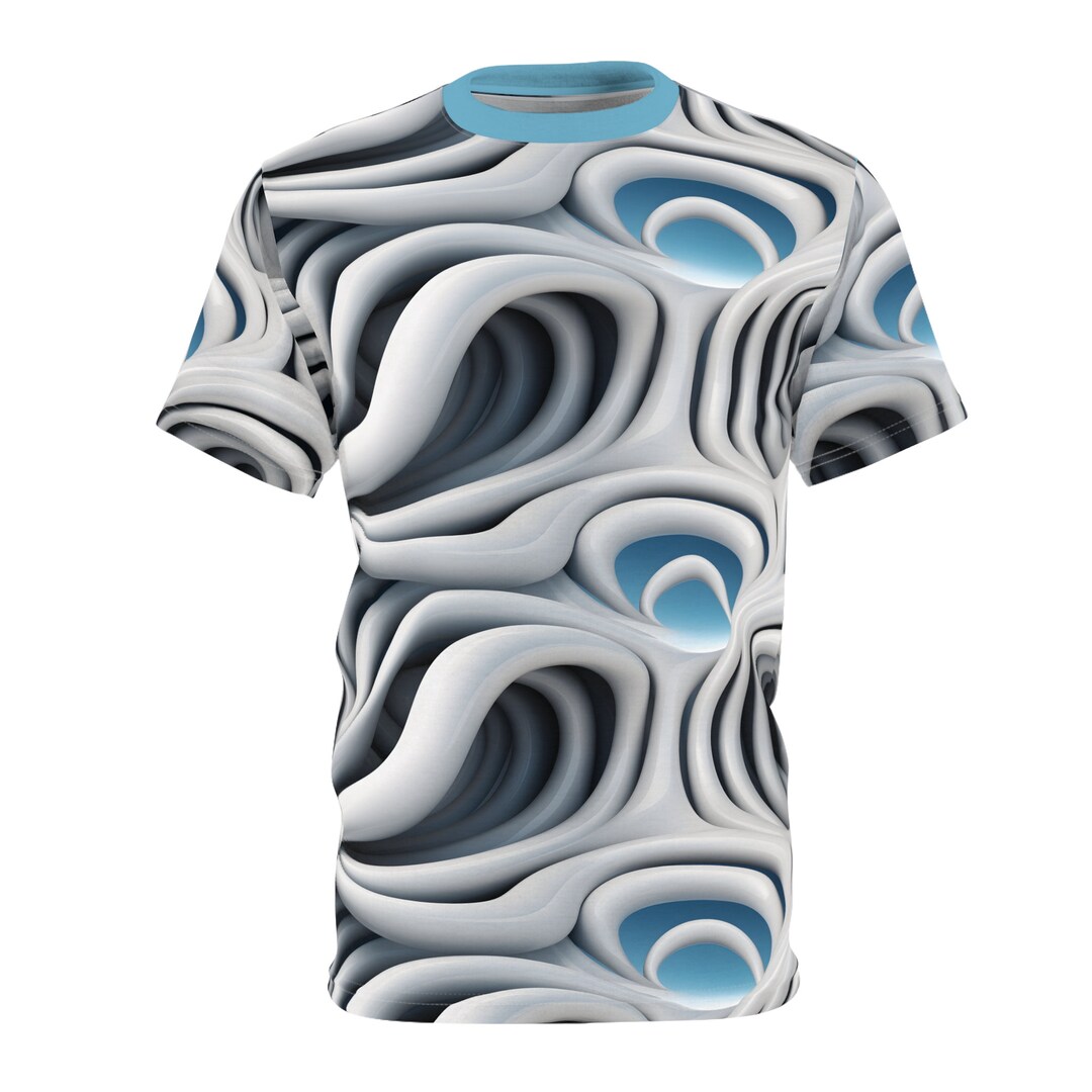 Ethereal Echoes All Over Print Shirt, Optical Illusion, Festival Wear ...