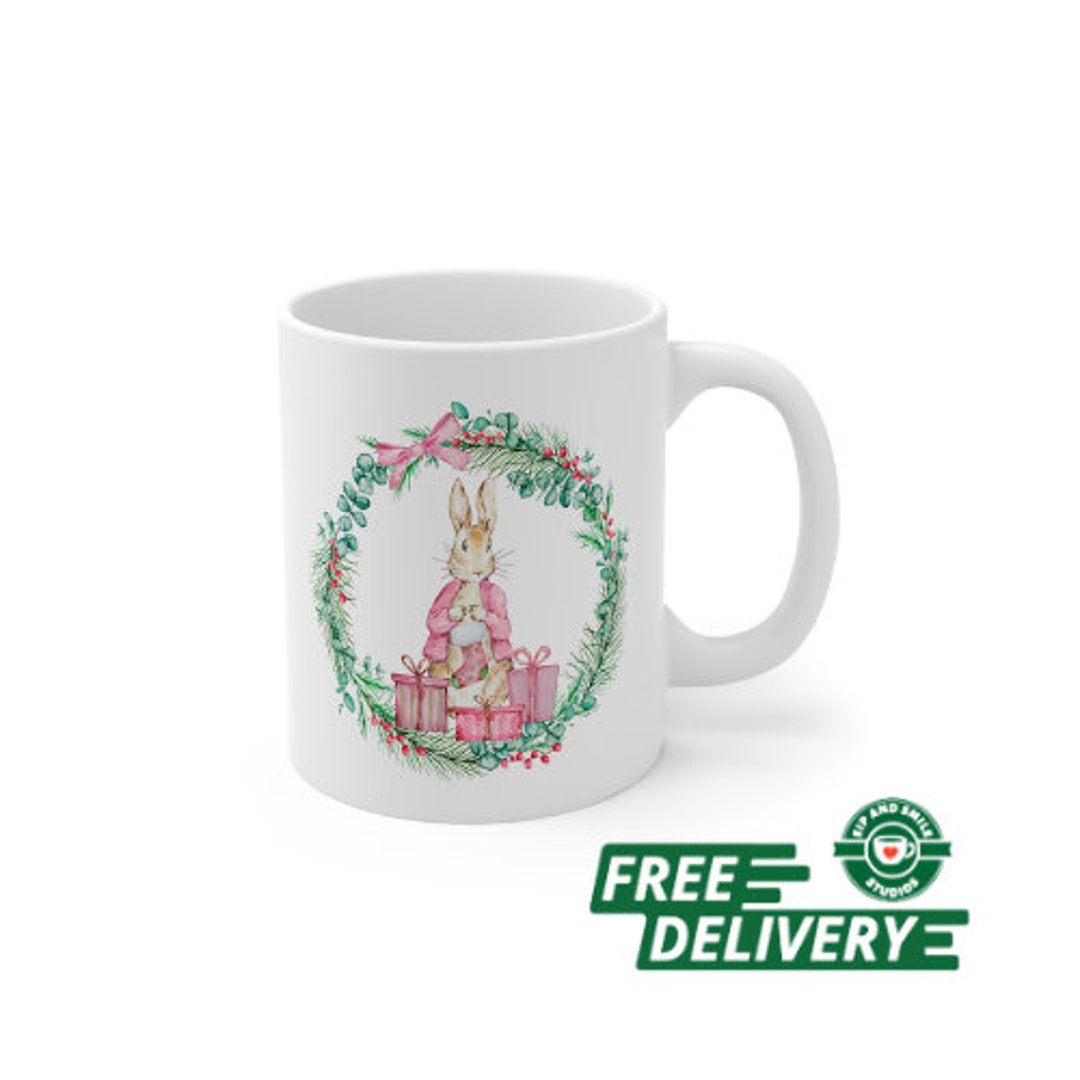 Peter Rabbit, Beatrix Potter, Christmas Mug, Vintage Art, Gift for Her ...