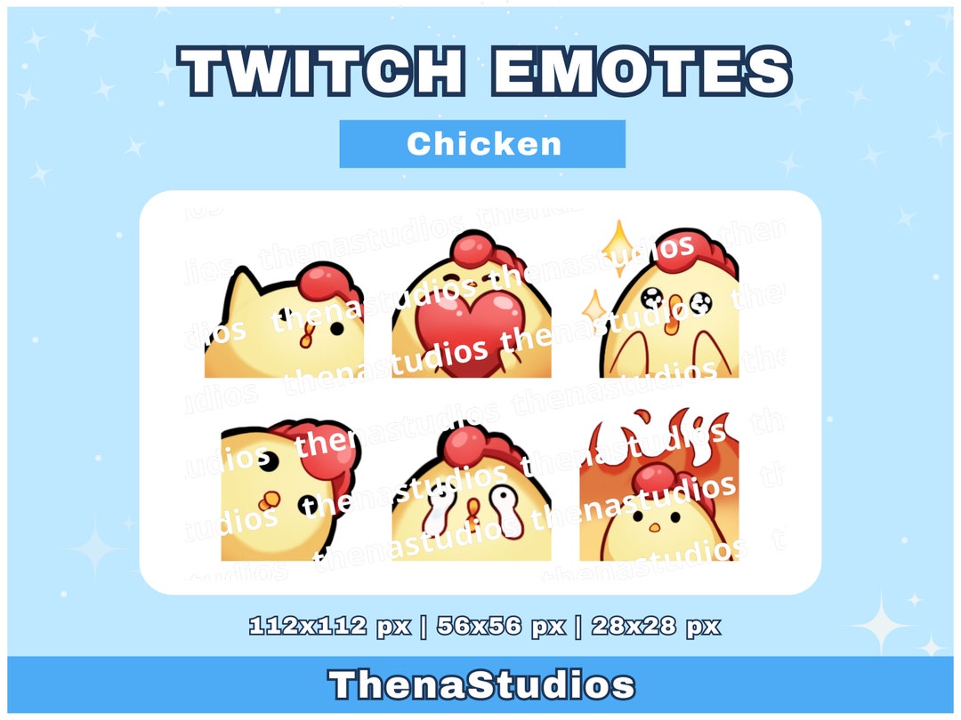 Cute Chicken Emote Pack for Streamers, Twitch, Discord, Youtube | Cute ...