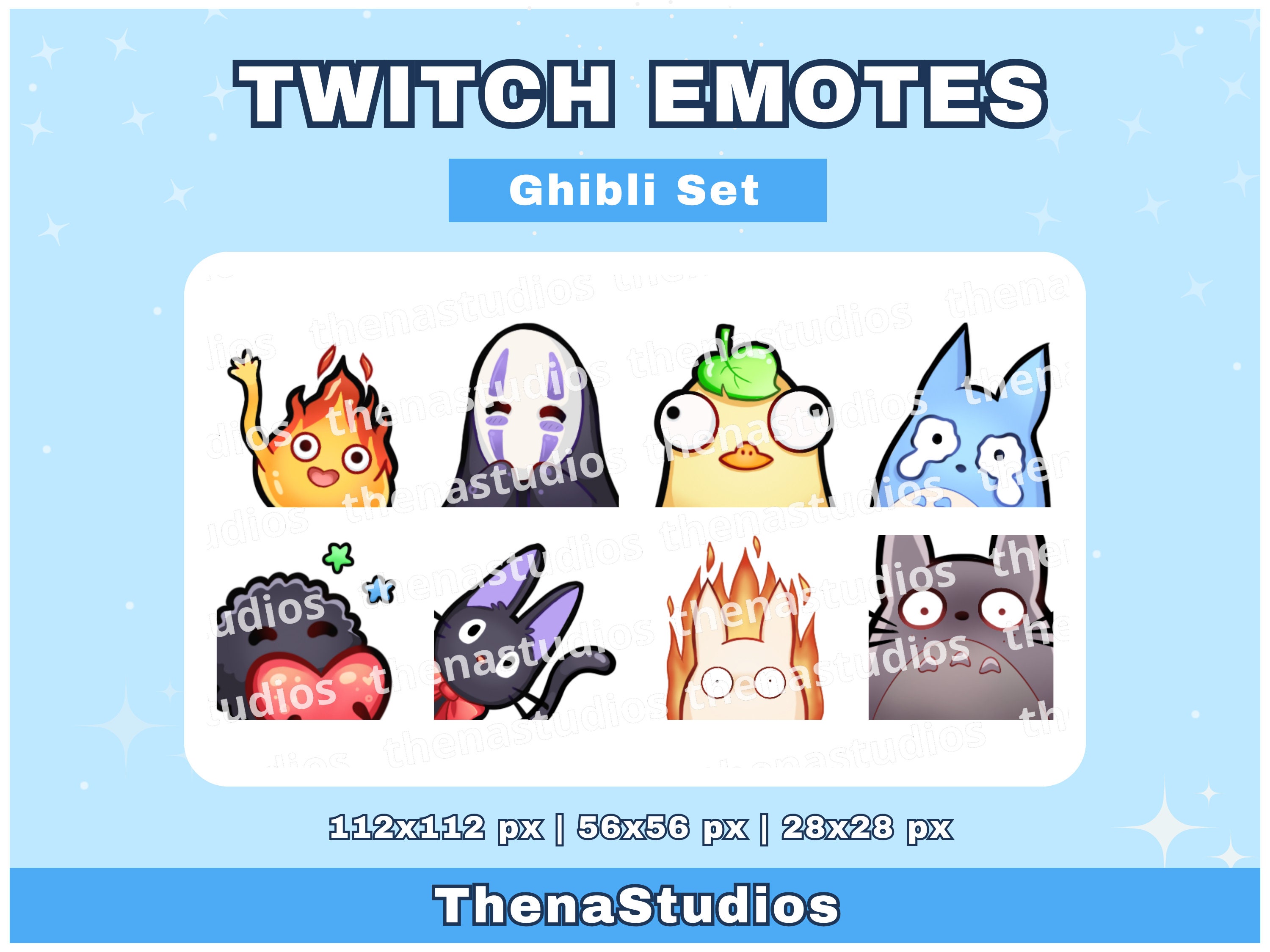 Cute Ghibli Inspired Emotes for Twitch, Discord, Youtube | Spirited ...