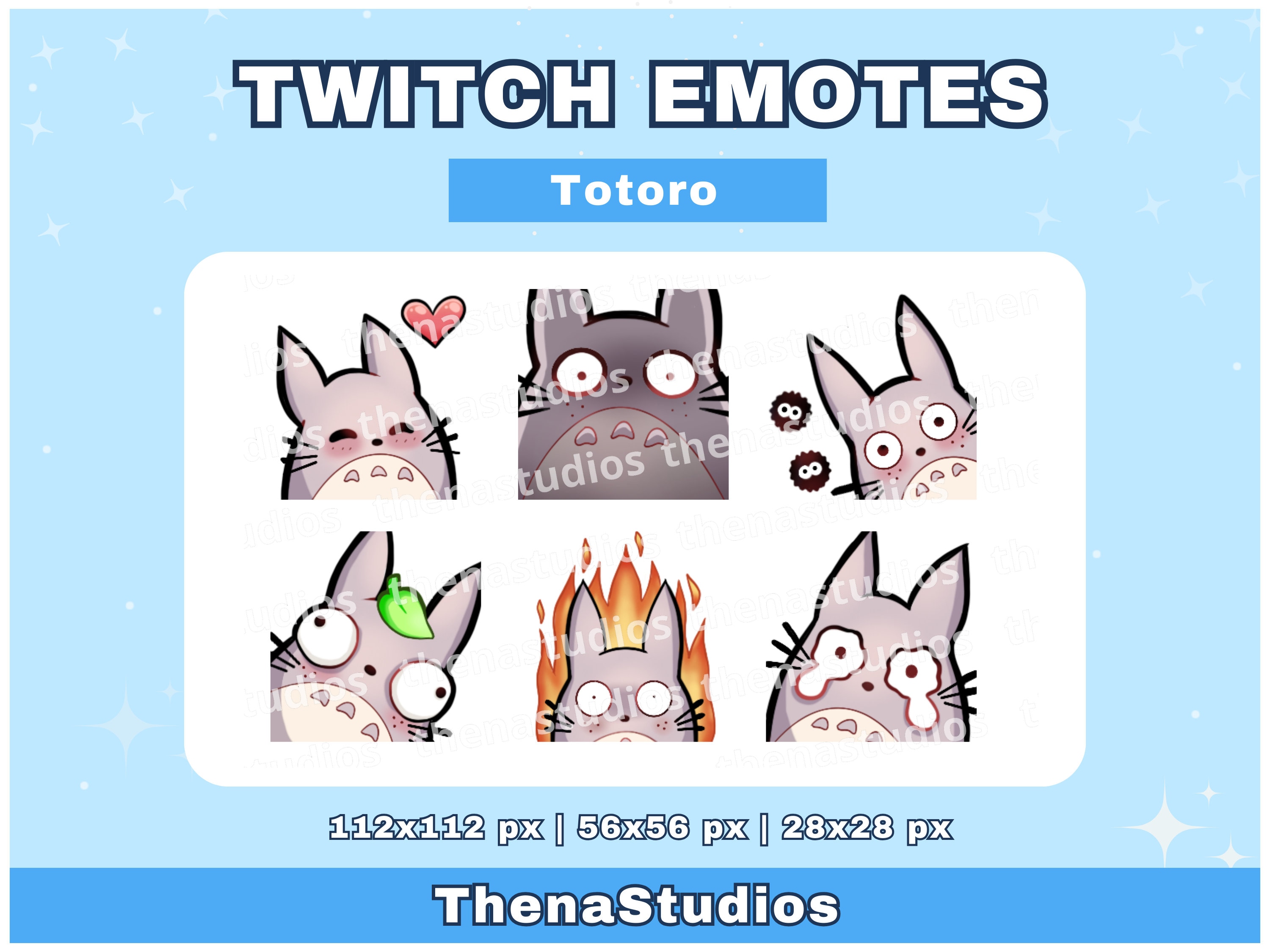 Ghibli Inspired Totoro Emotes for Twitch, Discord, Youtube - Etsy