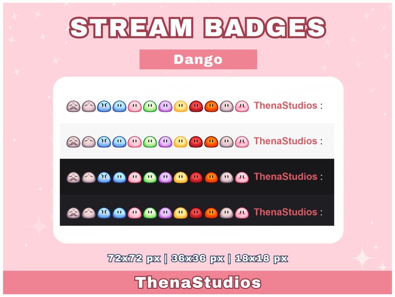 Kawaii Dango Family Twitch Sub/bit Badges Set for Streamers - Etsy