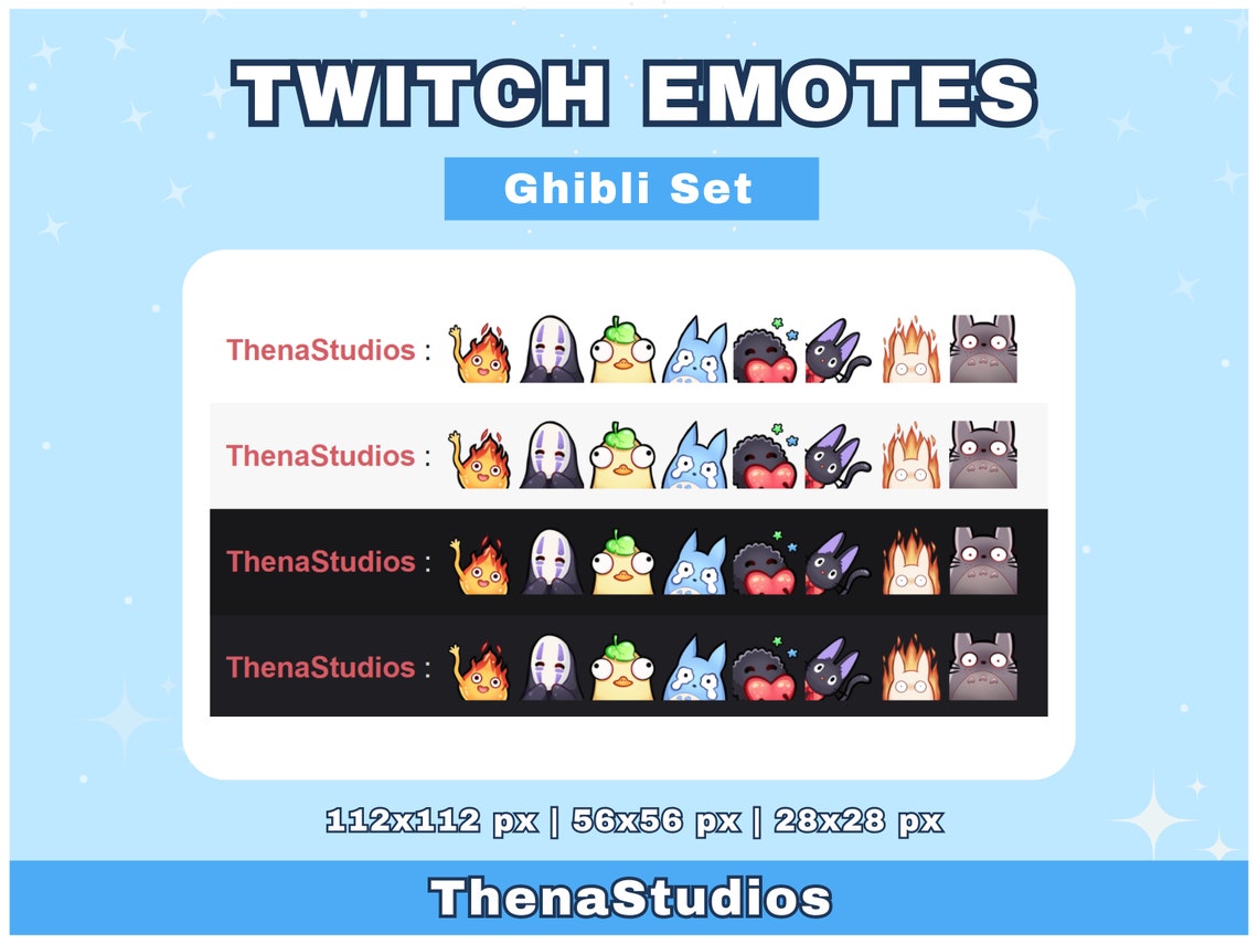 Cute Ghibli Inspired Emotes for Twitch, Discord, Youtube | Spirited ...