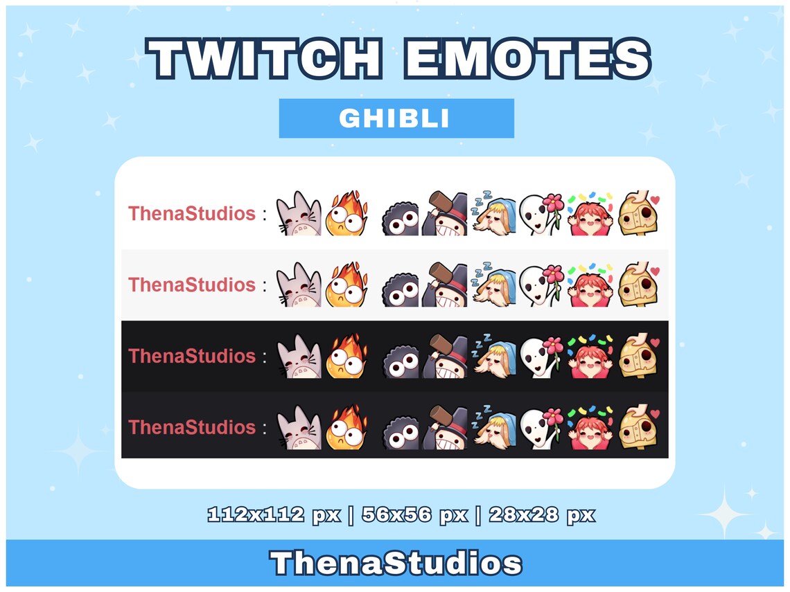 25 Ghibli Inspired Emotes for Twitch, Discord, Youtube | Spirited Away ...