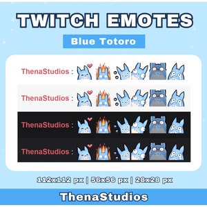Ghibli Inspired Blue Totoro Emotes for Twitch, Discord, Youtube - Etsy