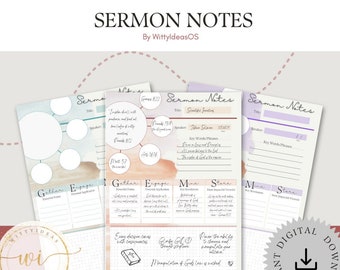 Printable Sermon Summary Notes, Scripture and Church Notes, Faith ...