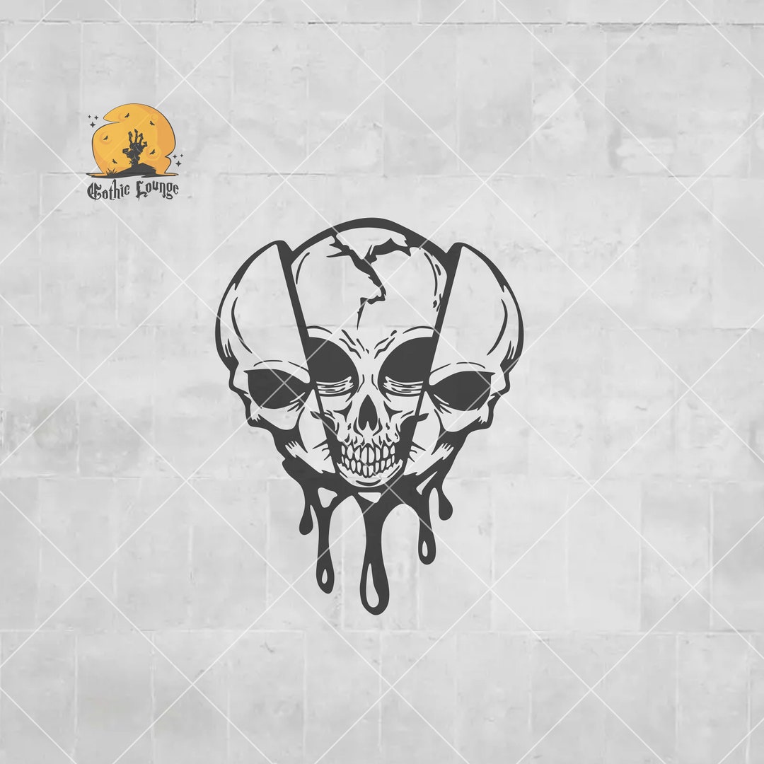 Alien Skull | Skull Svg| Alien Svg | Split Skull Svg | Aliens Svg ...