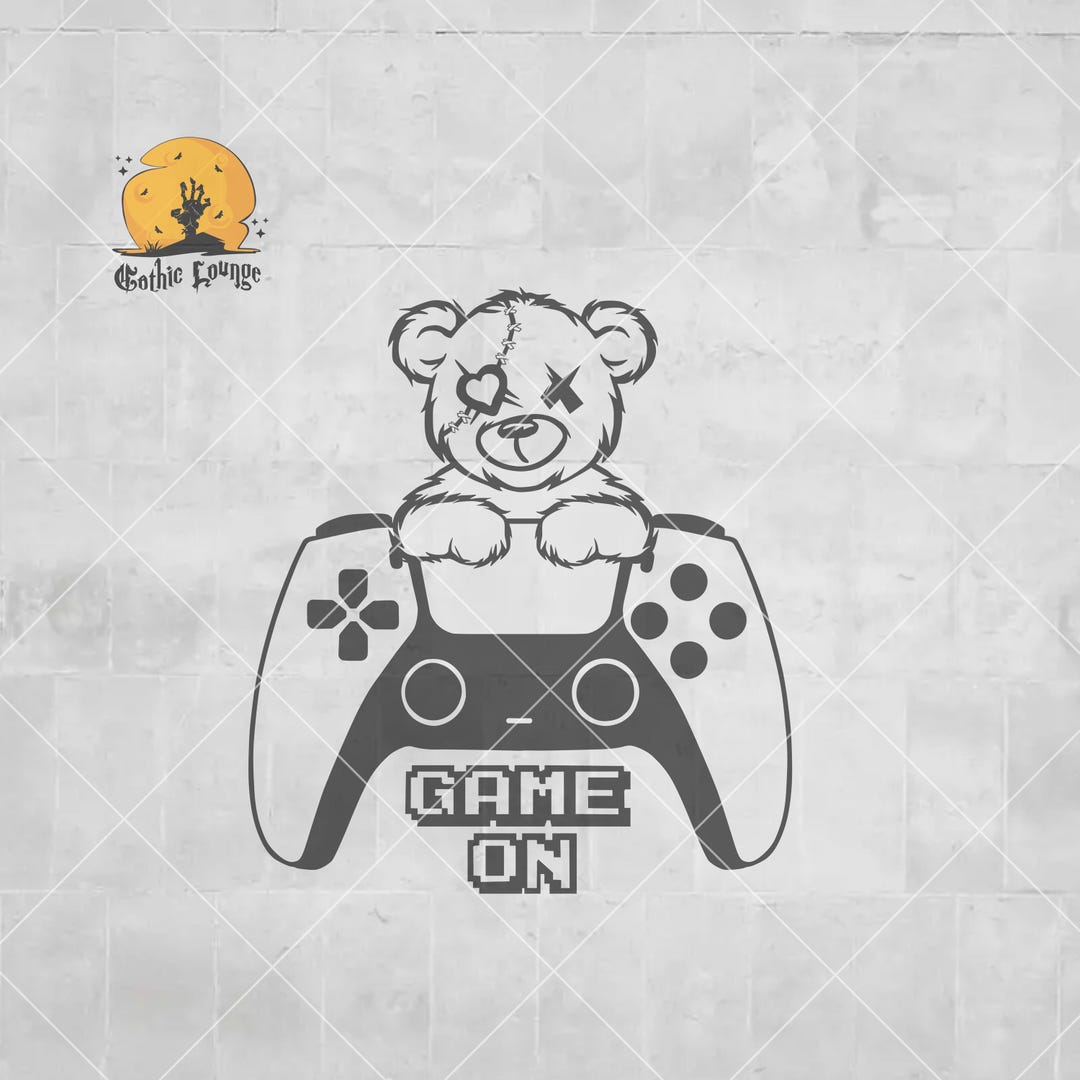 Gamer Teddy Bear Clipart: Game Console Vector (digital Download) - Etsy