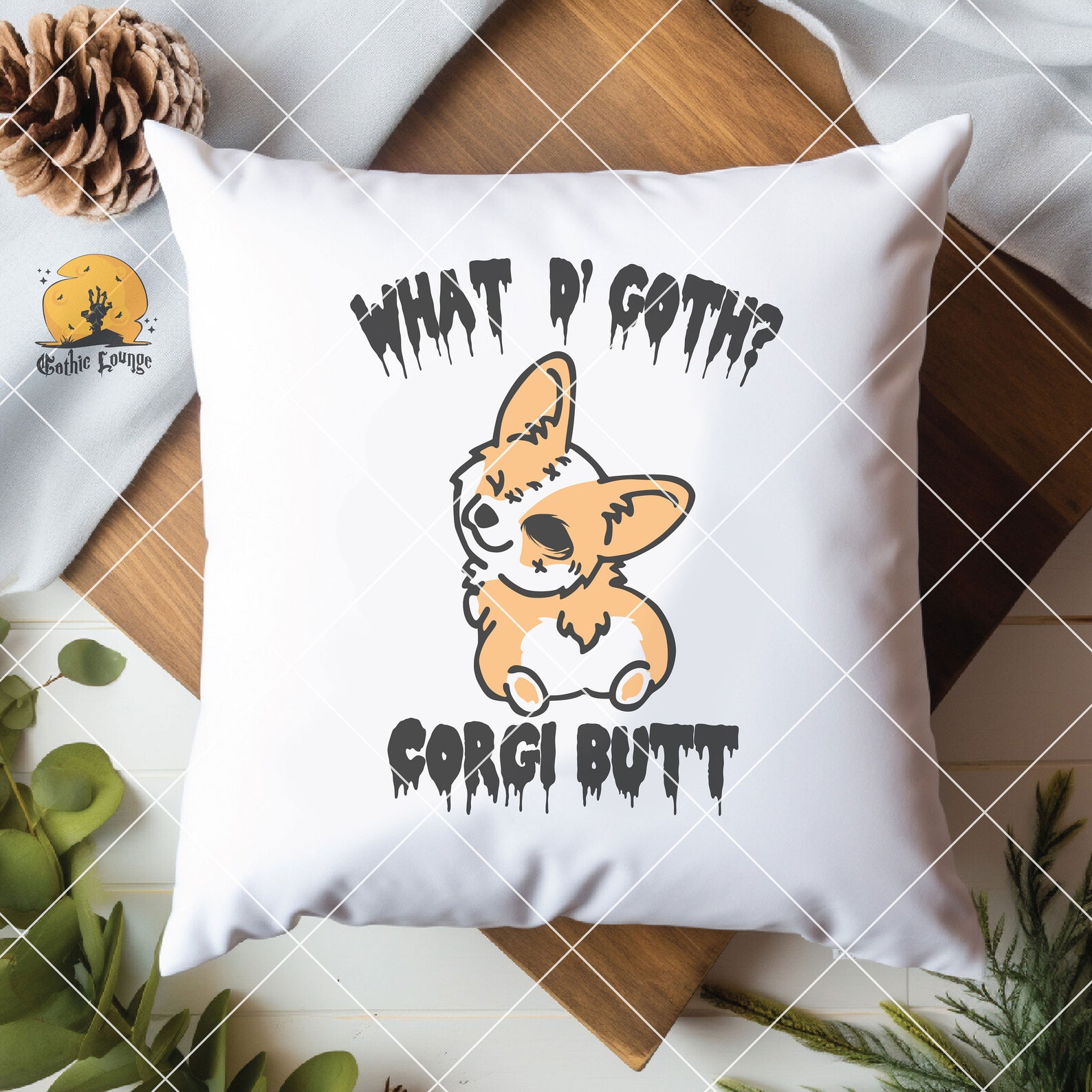 Corgi Goth | Corgi Butt Svg | Corgi Svg | Cute Corgi Svg | Gothic Corgi ...