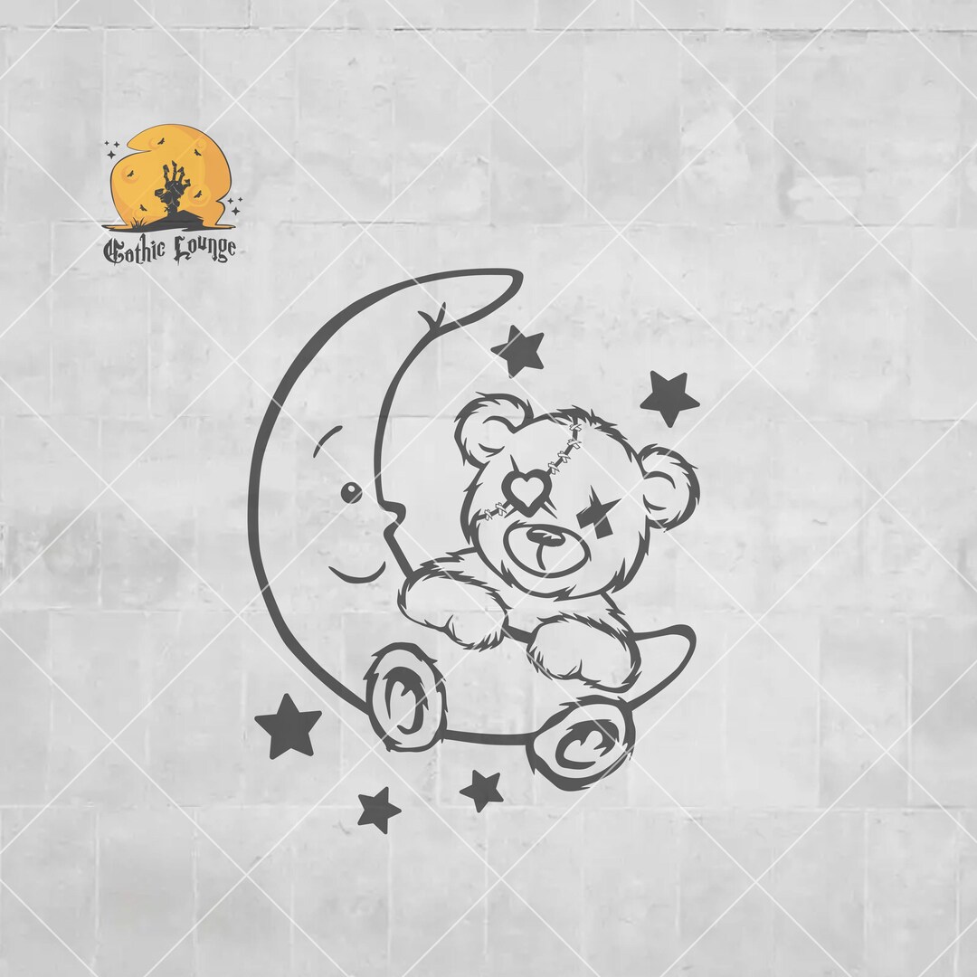 Moon Teddy | Teddy Bear Svg | Teddy Bear Vector | Teddy Bear Cut File ...