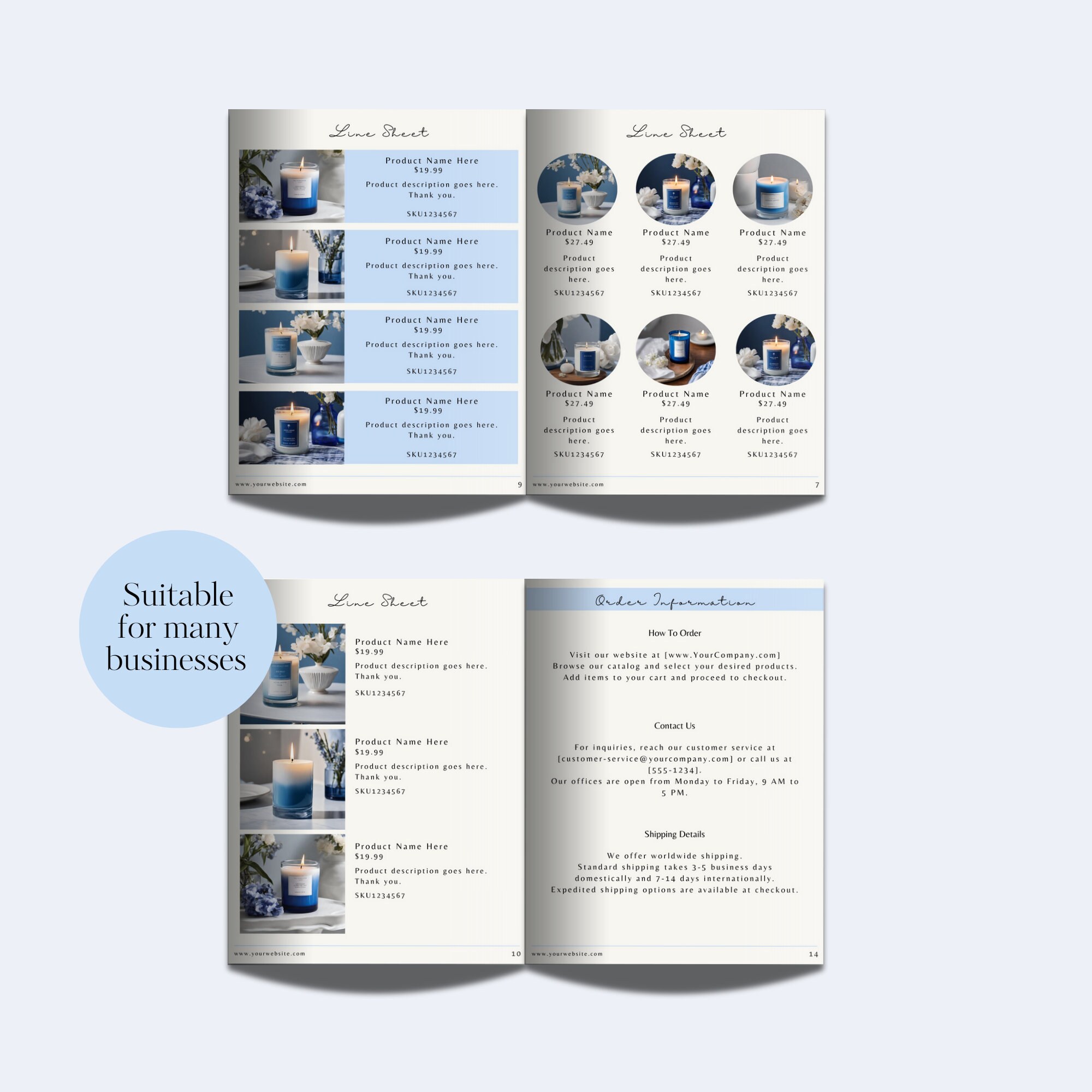 Product Catalogue Template, Line Sheet Design, Pricing Guide Catalog ...