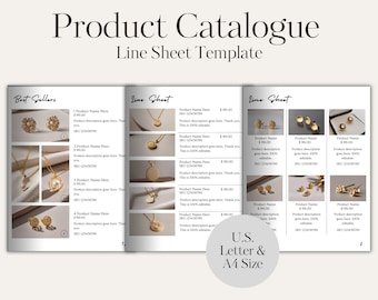 Jewelry Line Sheet Template Product Catalogue. Jewellery Wholesale ...