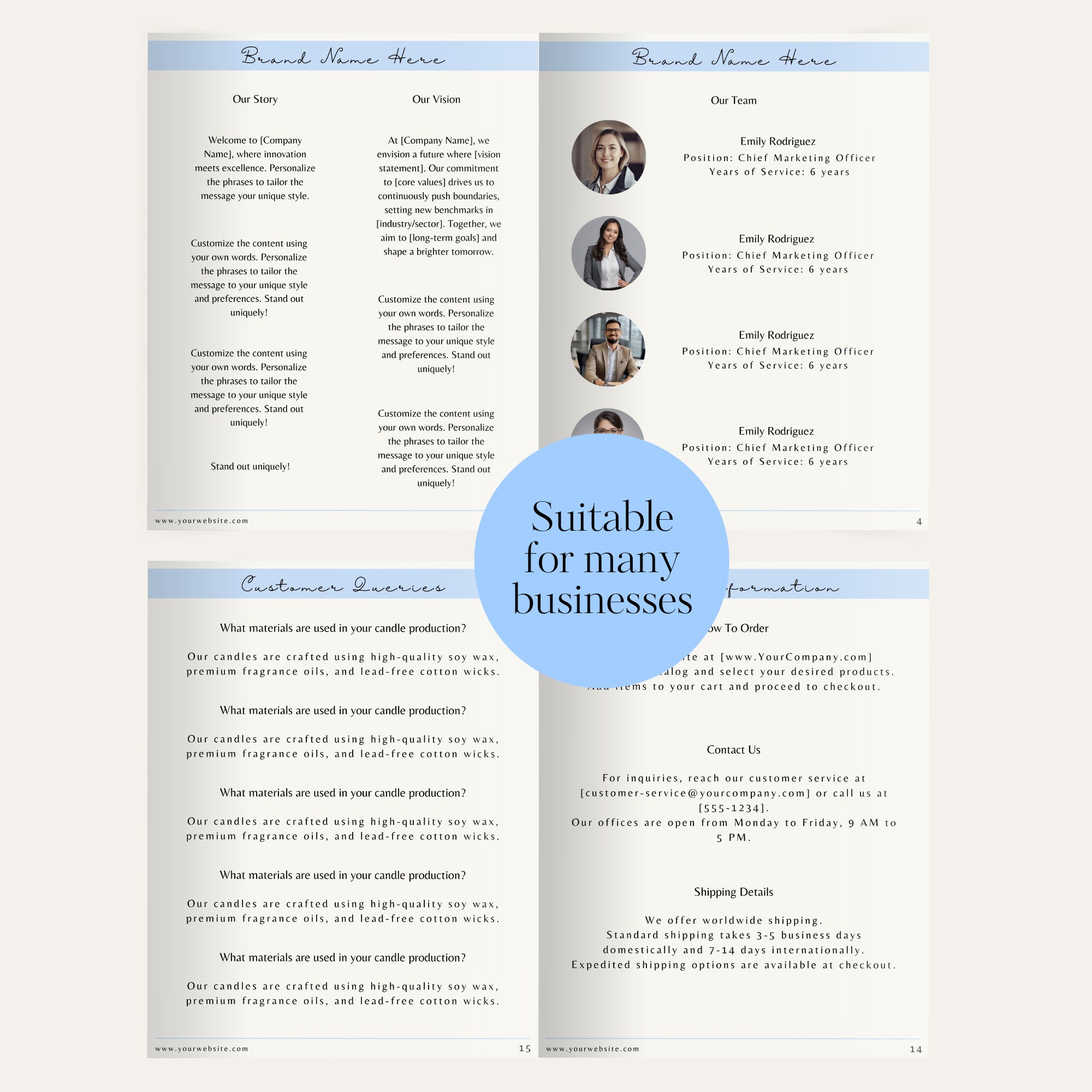 Minimalist Blue Line Sheet Design, Product Line Catalogue Template ...