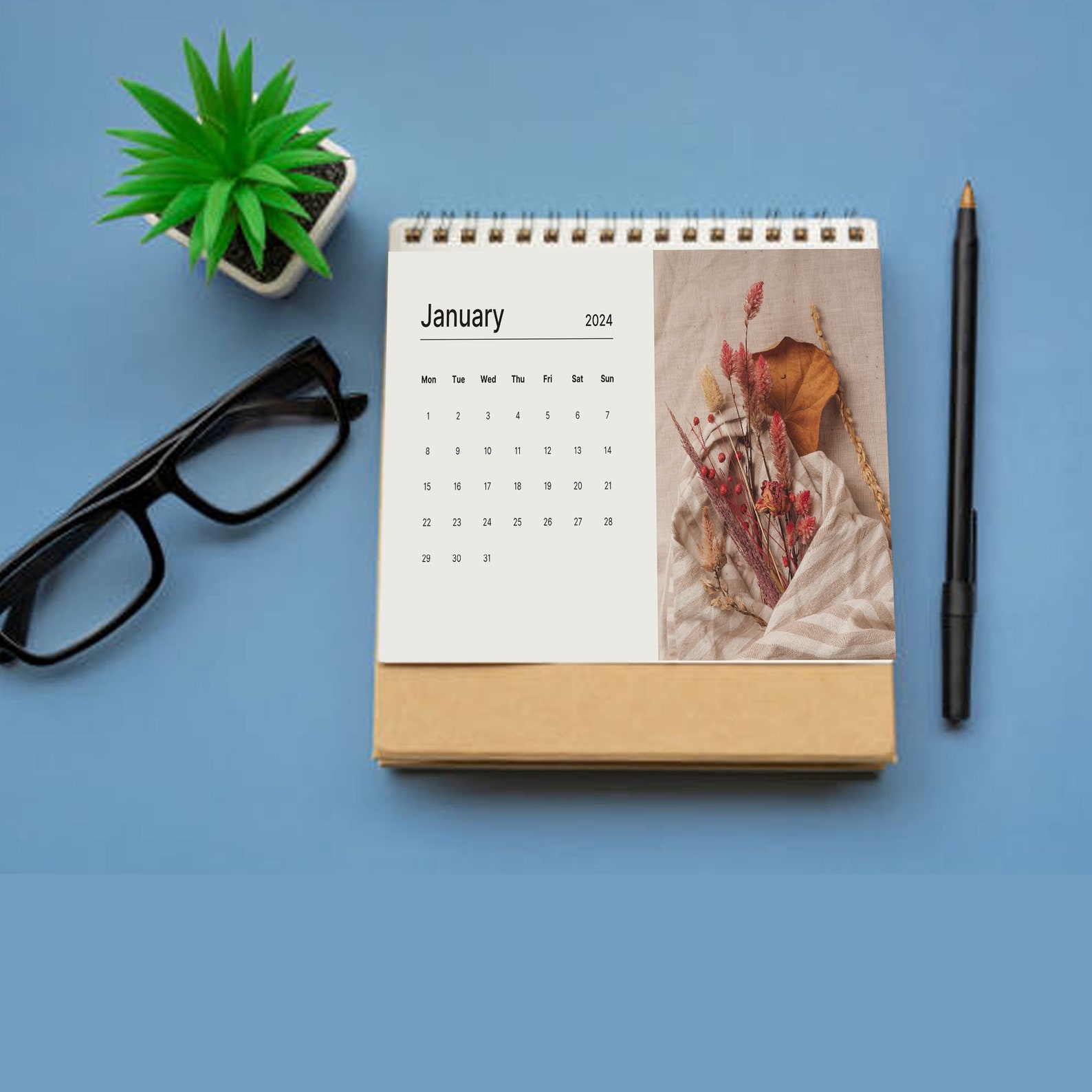 2024 Calendar Printable | Mini Calendar 2024 | Monthly Calendar 2024 ...