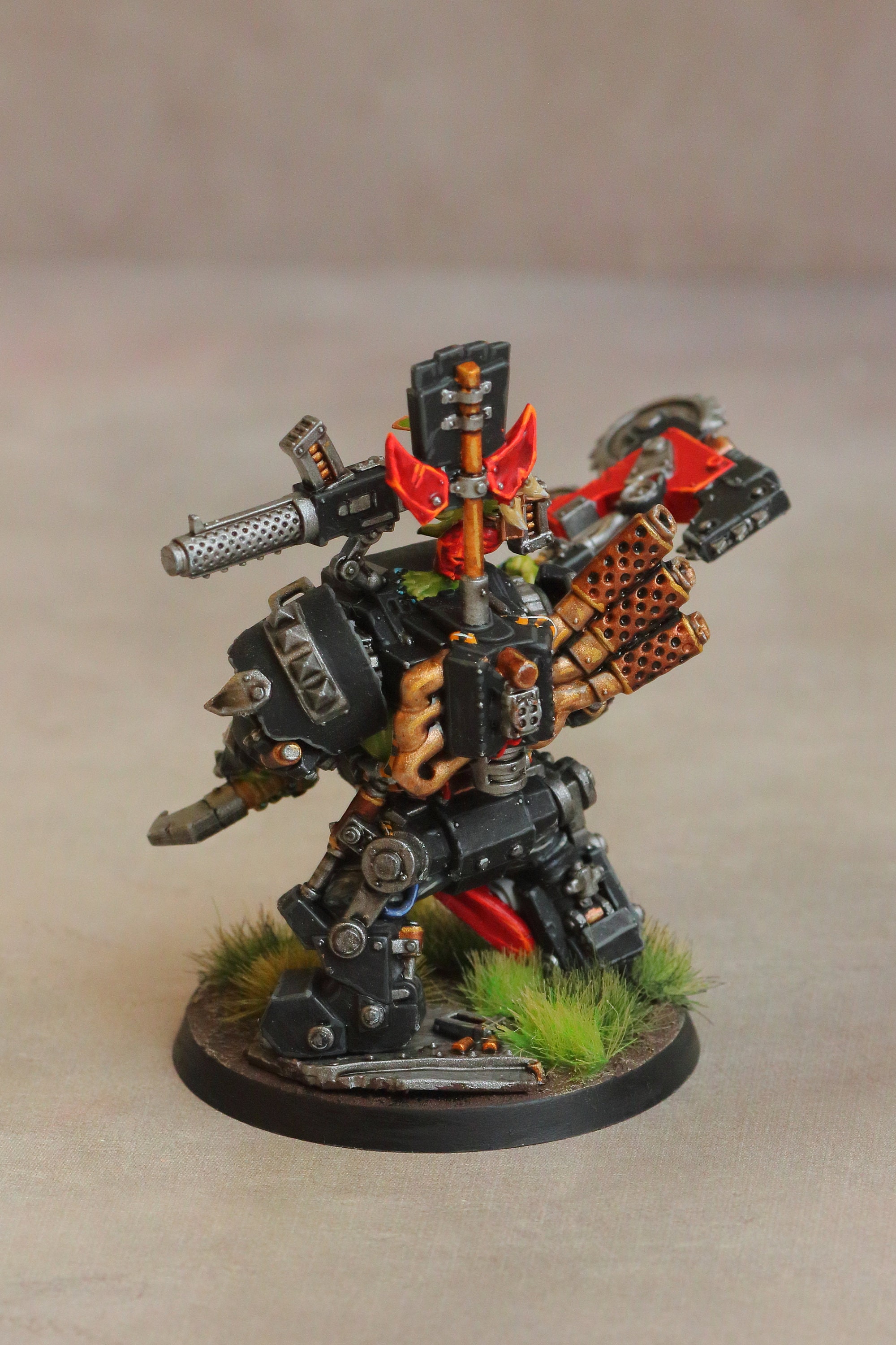 Warhammer 40K Ork Warboss in Mega Armour Painted. Assembled and Painted ...