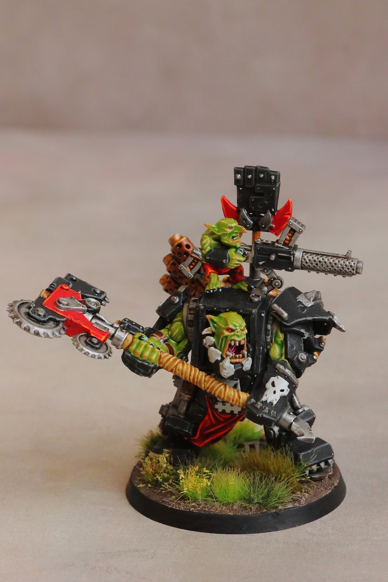 Warhammer 40K Ork Warboss in Mega Armour Painted. Assembled and Painted ...