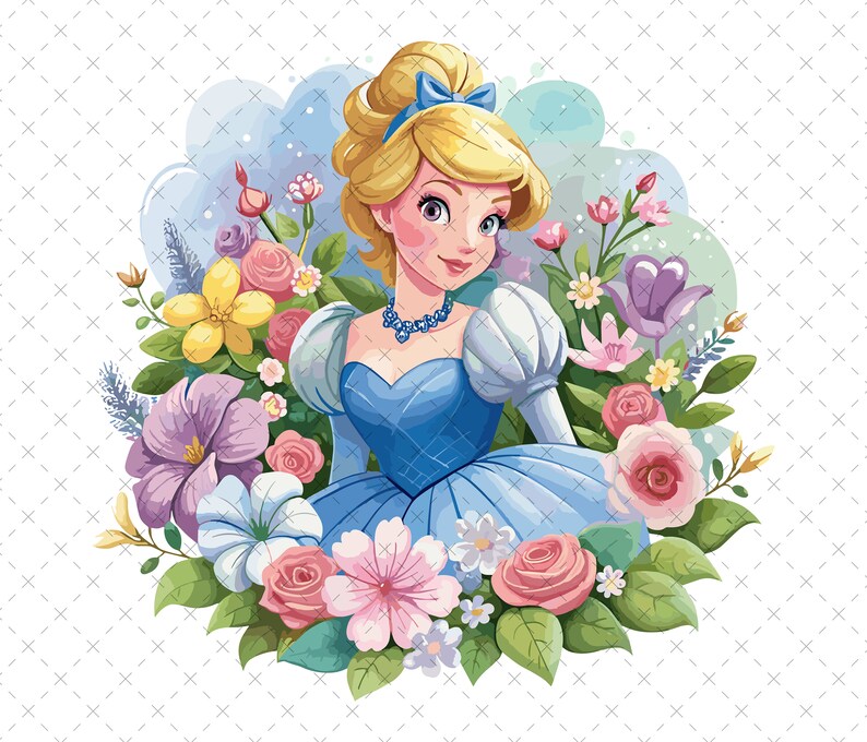 Retro Cinderella Svg, Retro Princess Png, Retro Cinderella Png, Floral ...