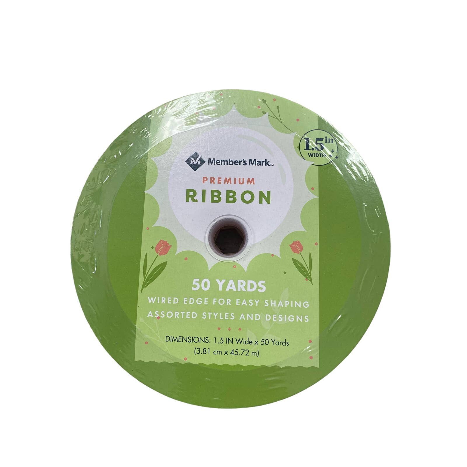 Member's Mark Premium Ribbon (1.5 Inches Wide X 50 Yards) - YELLOW ...