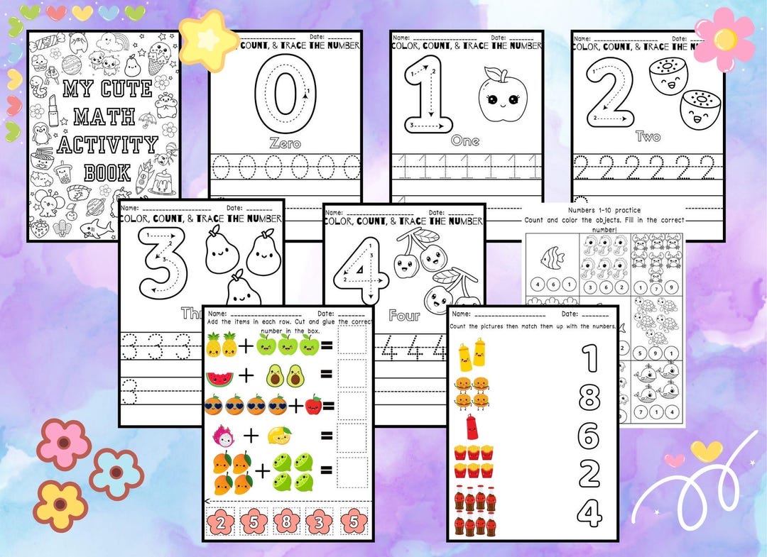 Cute Toddler - Pre-k Math Workbook - Etsy