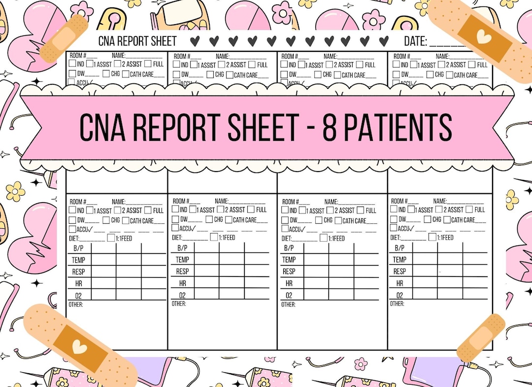 Printable CNA Report Sheet - Etsy