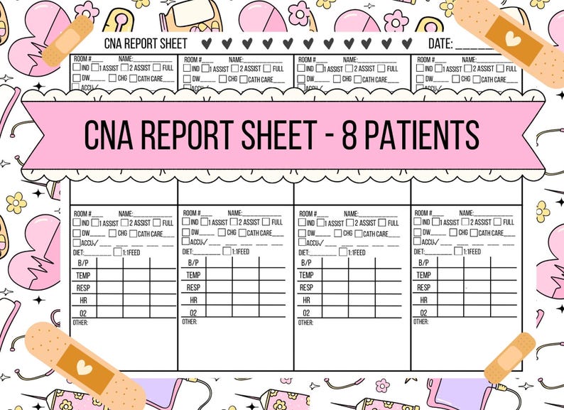 Printable CNA Report Sheet - Etsy