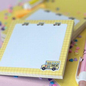 School Bus Memopad. Cute Desk Memopad. Cute Stationary. Notes. Handmade ...