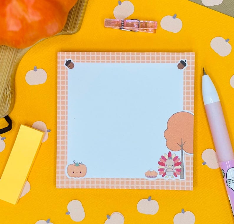 Cute Thanksgiving Memopad. Cute Desk Memopad. Cute Stationary. Notes ...