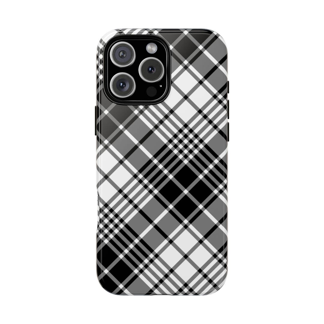 Black and White Plaid Case for Iphone, Customized Plaid Phone Case ...