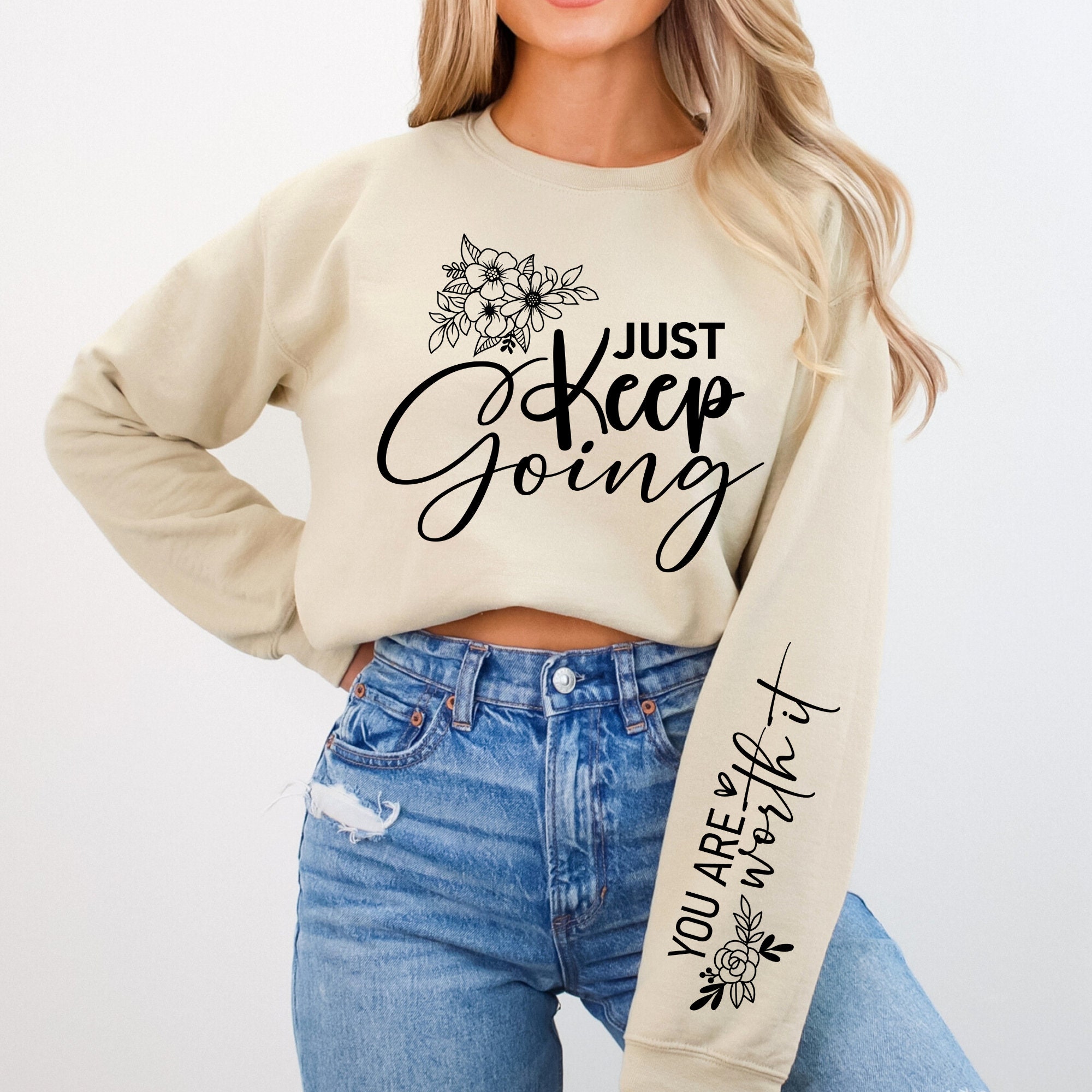 Keep Going SVG PNG, Boho Inspirational Svg, Wild Cute Flowers Svg ...