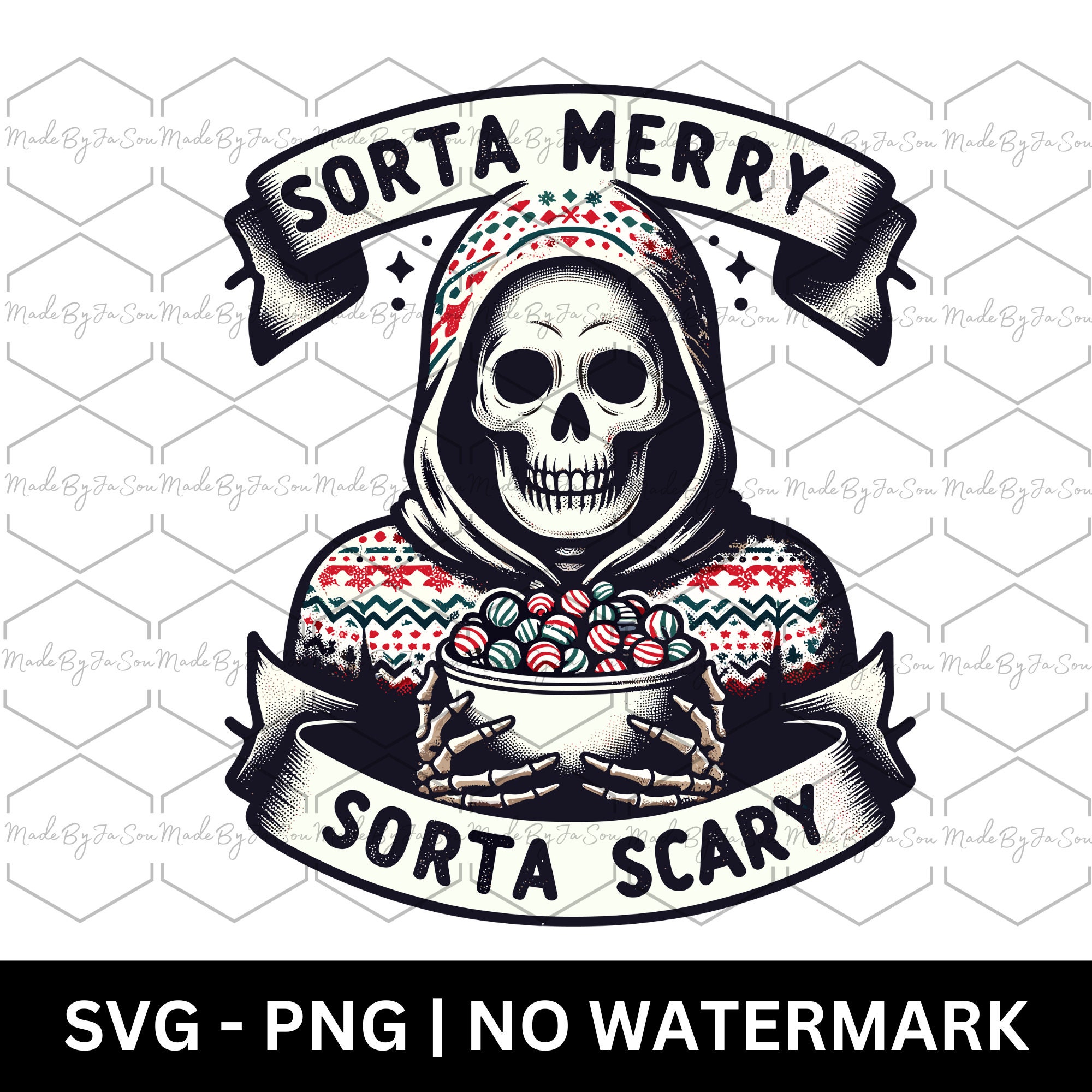 Sorta Merry Sorta Scary PNG, Dead Inside Skeleton Christmas Png, Funny ...
